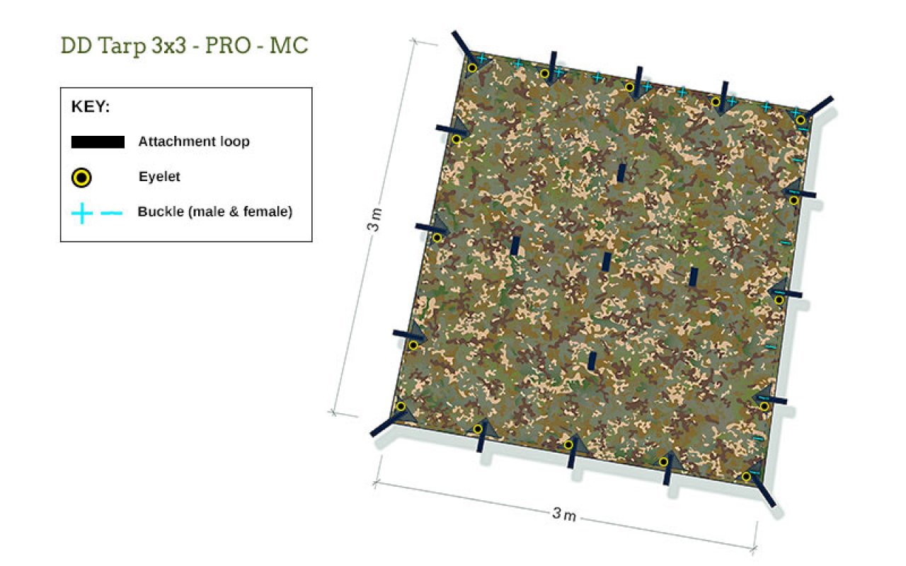 DD Tarp 3x3 PRO MC Multicam